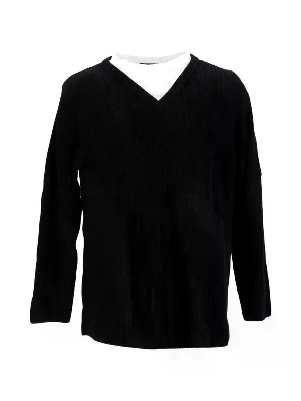 Balenciaga Layered V-neck Jumper - Black