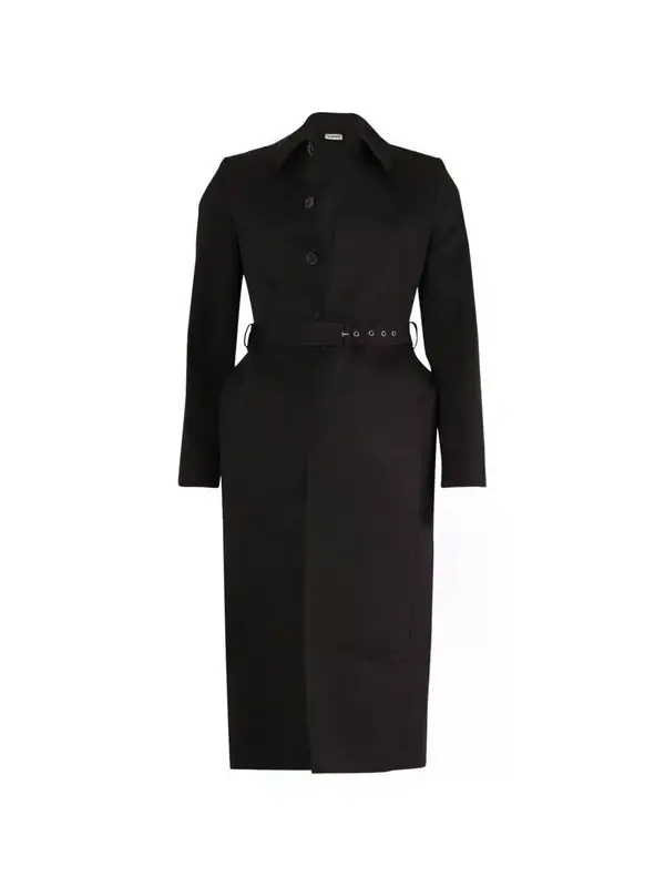 Balenciaga Hourglass Belted Coat - Black
