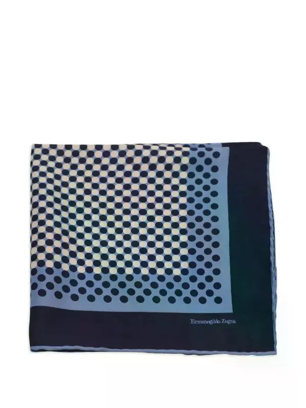 Zegna Polka-dot Silk Pocket Square