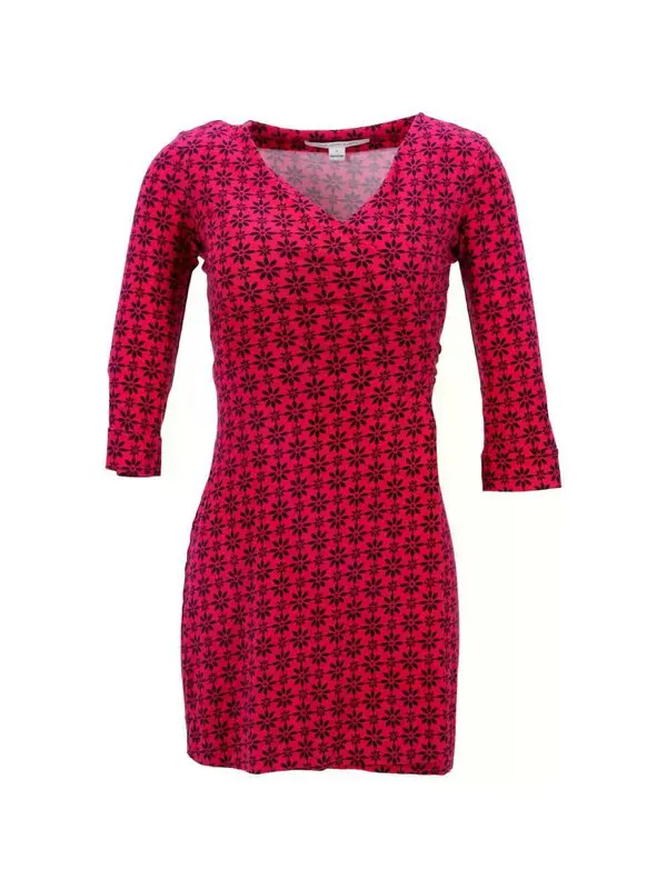Diane Von Furstenberg Printed Wrap Mini Dress - Pink