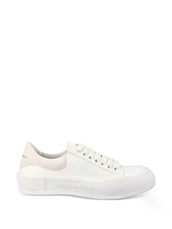 Alexander McQueen Canvas Rubber Sole Sneakers - White