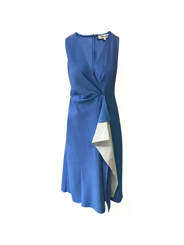 Diane Von Furstenberg Addison Draped-detail Midi Dress - Blue