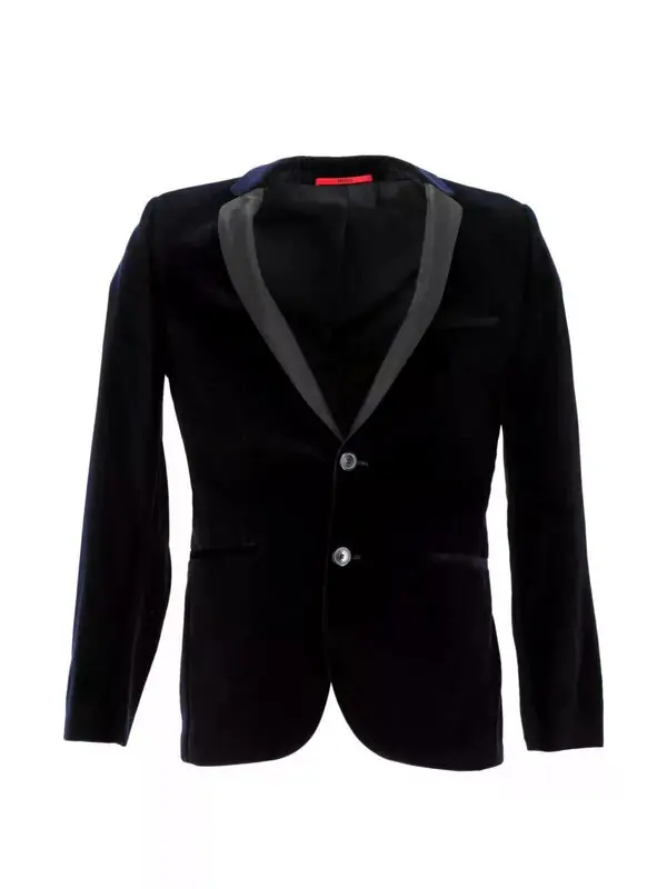 Hugo Single-breated Velvet Blazer - Blue