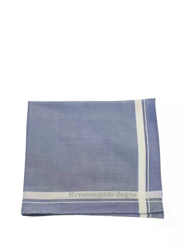 Ermenegildo Zegna Striped Square Scarf - Blue
