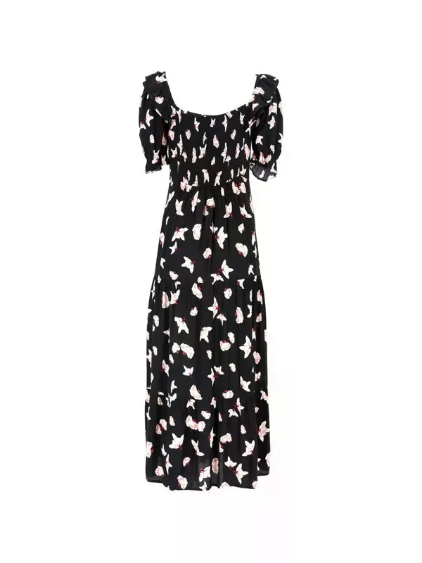 Ba&sh Puff-sleeve Printed Midi Dress