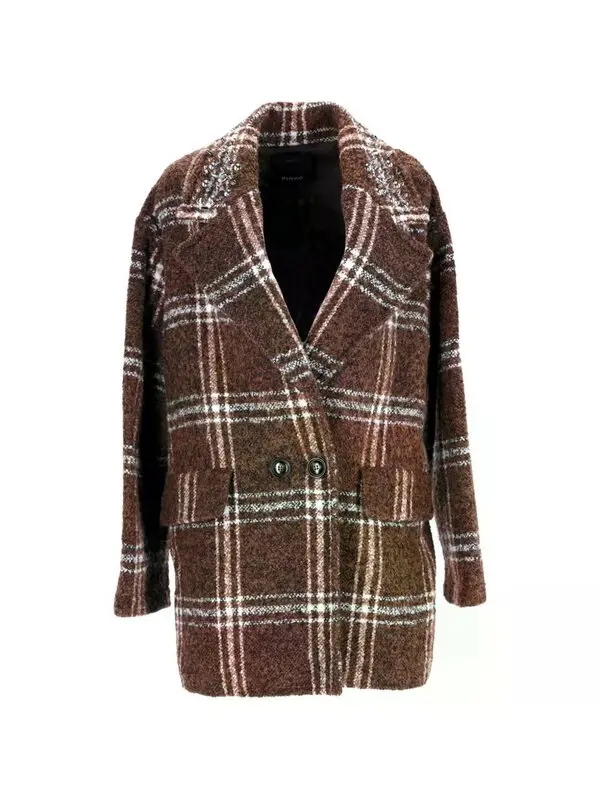 Pinko Double-breasted Checked Coat