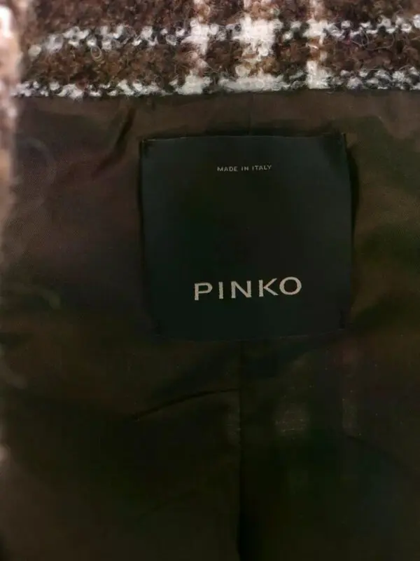 Pinko Double-breasted Checked Coat