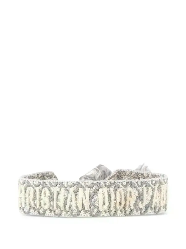 Dior J'adior Oblique Embroidered Bracelet - Grey