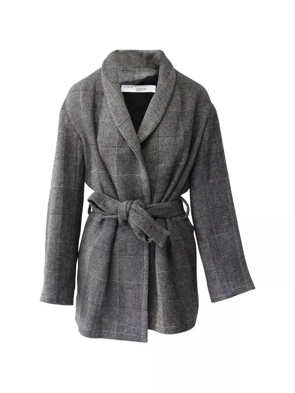 IRO PARIS Shawl-collar Belted Coat - Grey