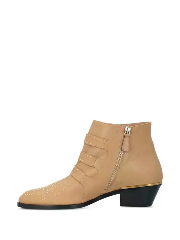 Chloé Susanna Buckle Studded Boots - Neutrals