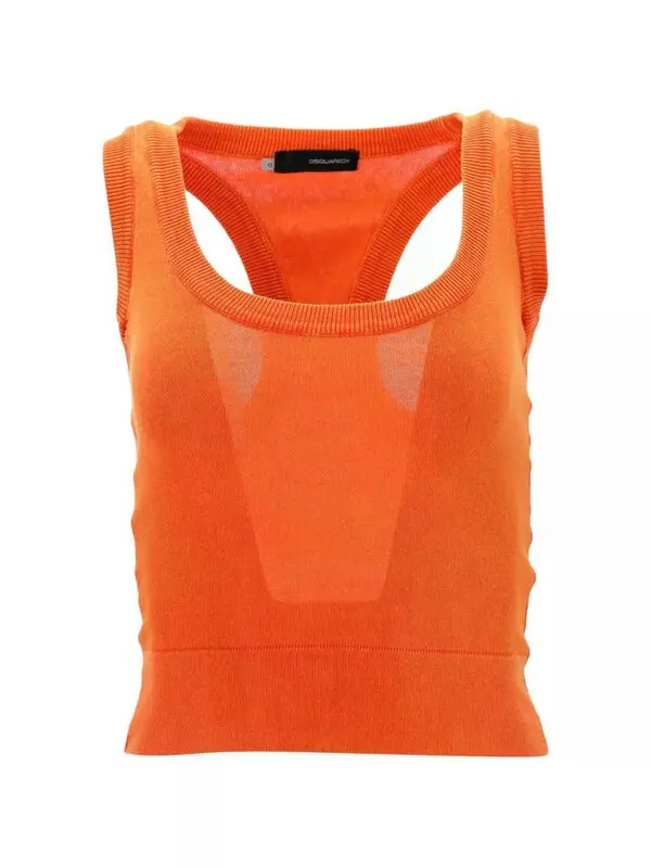 Dsquared2 Cropped Racerback Tank Top