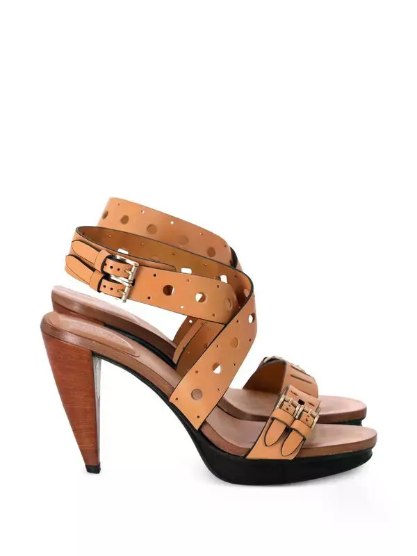 TOD'S Crisscross Cutout Leather Sandals - Neutrals