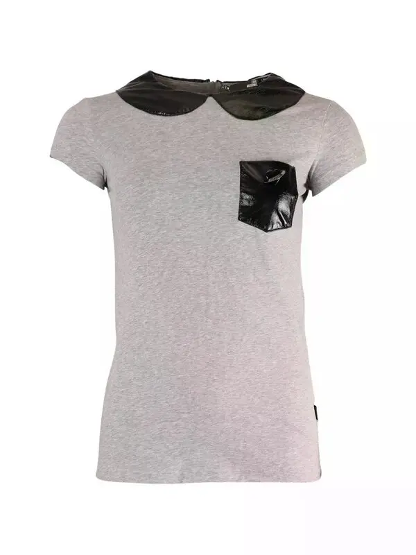 Moschino Peter Pan Collar Pocket T-shirt - Grey