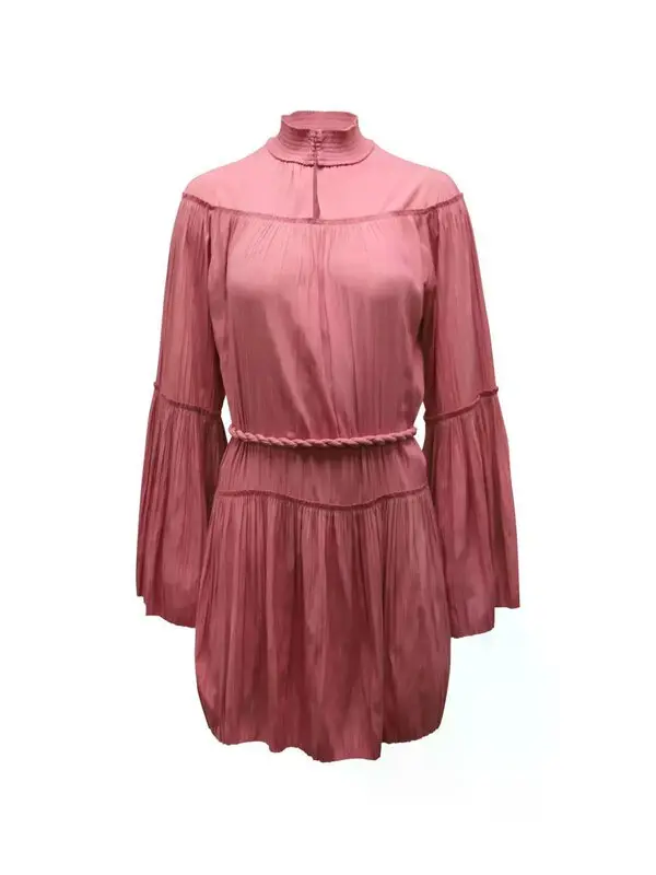 A.L.C. Pleated Long-sleeve Mini Dress - Pink