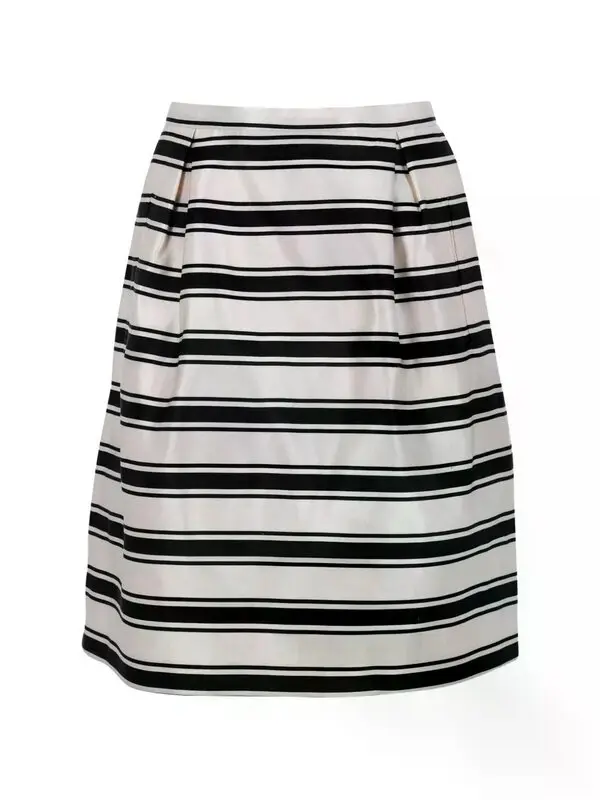 Michael Kors Striped Silk Mini Skirt - White