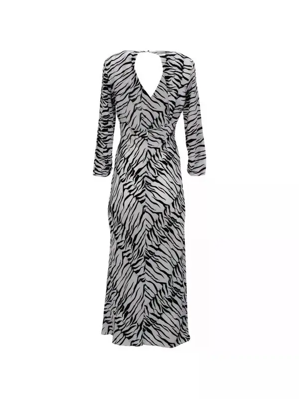 Rixo Zebra-print Ruffled Maxi Dress