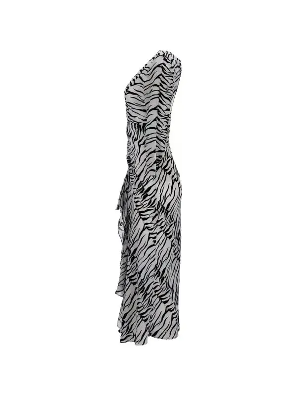 Rixo Zebra-print Ruffled Maxi Dress