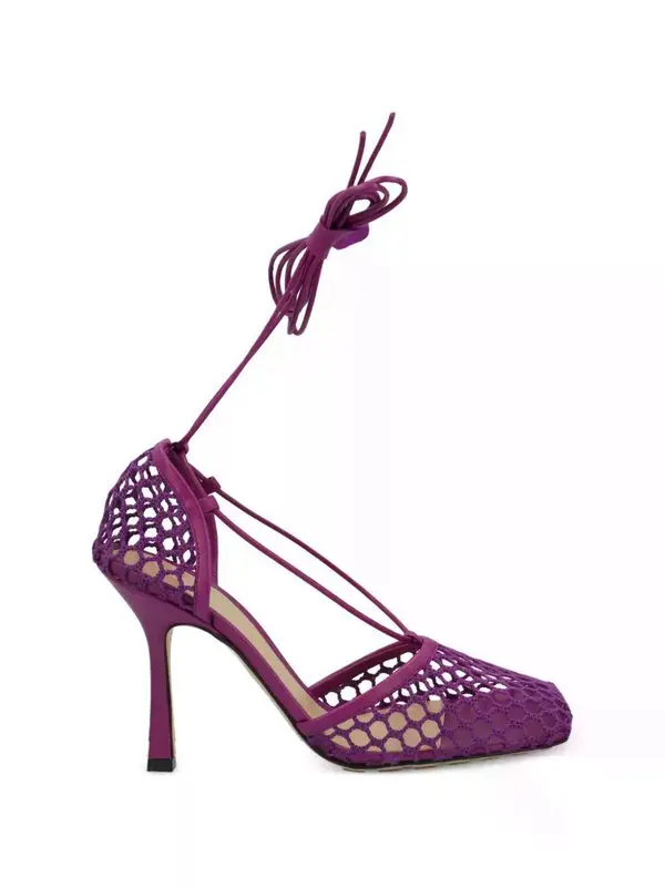 Bottega Veneta Lace-up Leather Sandals - Purple