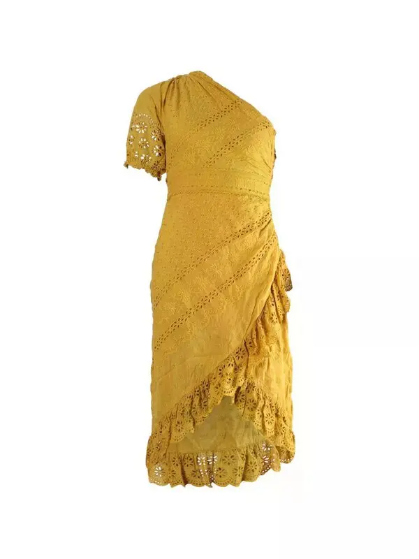 Ulla Johnson Gwyneth Sleeve Ruffle Dress - Yellow