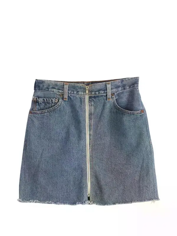 RE/DONE Customised Levi’s Front-zip Mini Denim Skirt - Blue