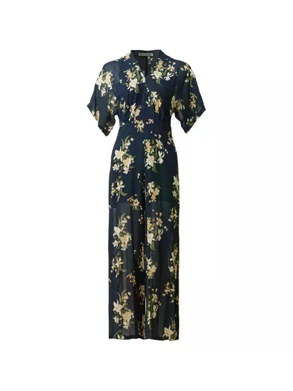 REFORMATION Floral-print Jumpsuit - Blue