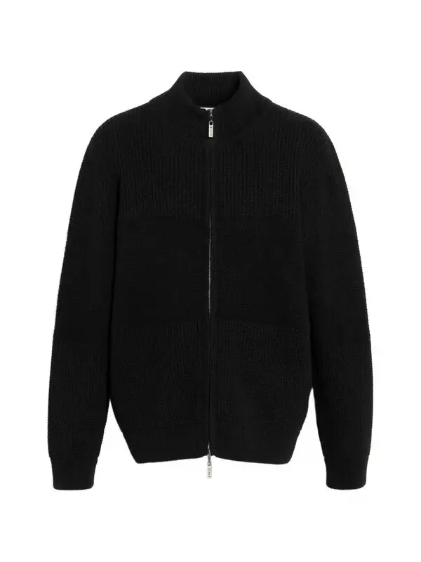 BARRIE Chunky Waffle-effect Zip Cardigan