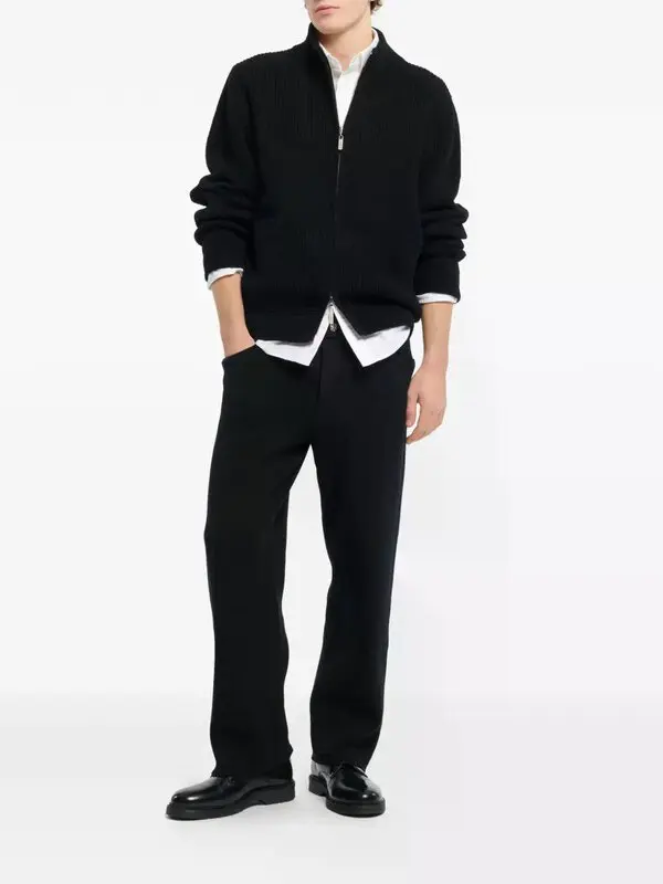 BARRIE Chunky Waffle-effect Zip Cardigan