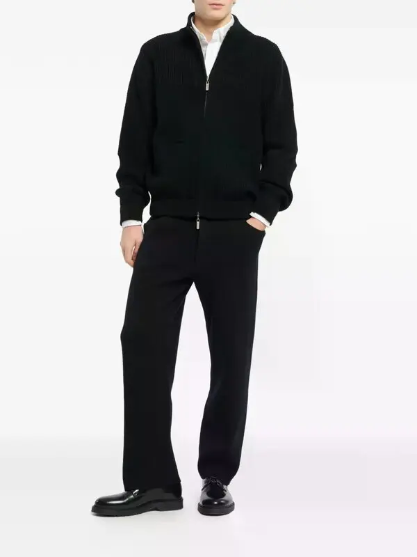 BARRIE Chunky Waffle-effect Zip Cardigan