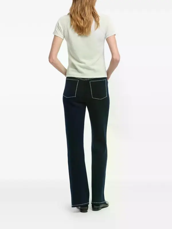 BARRIE Cashmere Floral Motif Top - Green