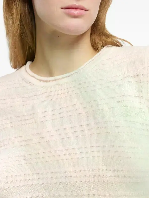 BARRIE Striped Embossed Knit Top