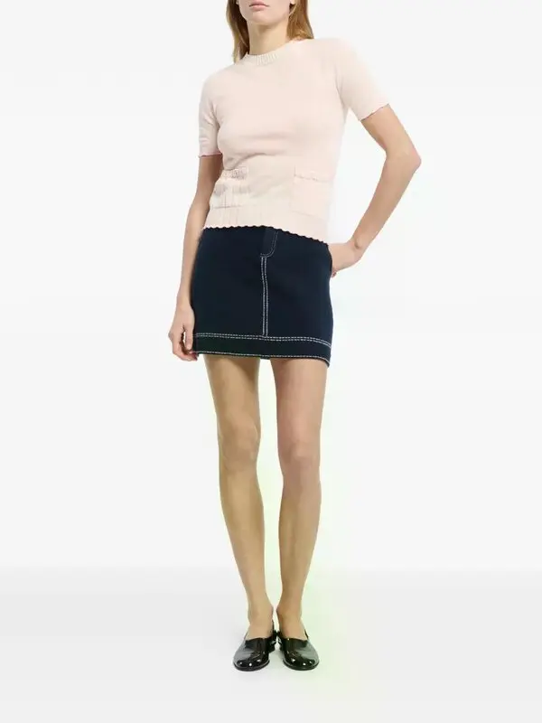 BARRIE Ribbed Detailing Top - Pink
