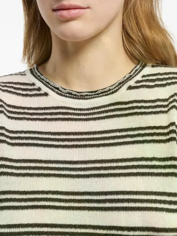 BARRIE Striped Embossed Knit Top