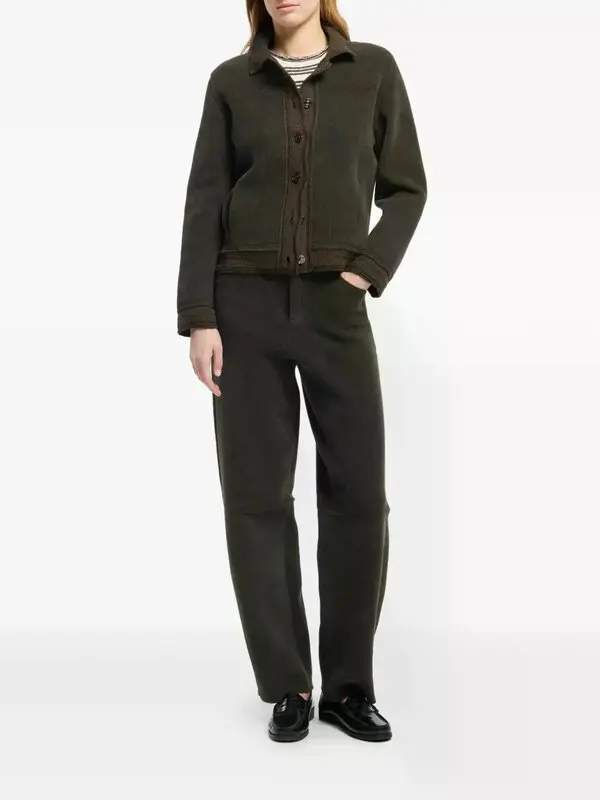 BARRIE Suede-effect Trousers