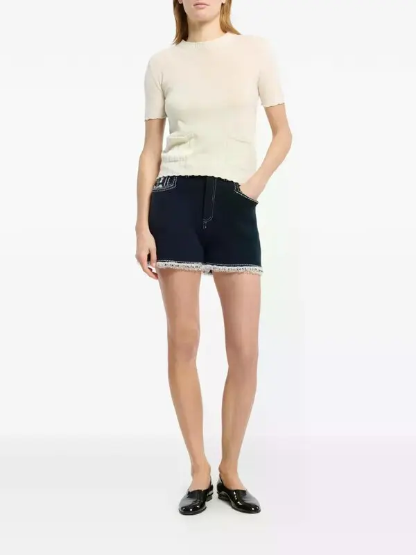BARRIE Ribbed Detailing Top - Neutrals