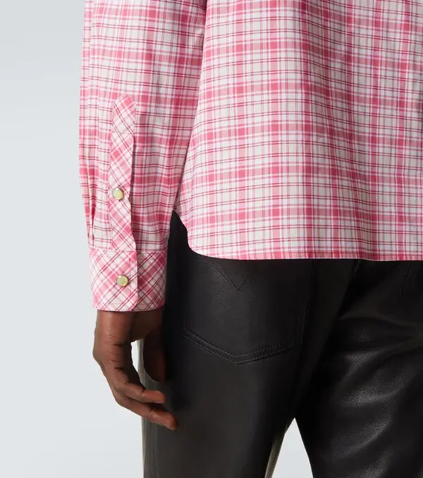 Versace Checked Cotton Poplin Shirt - Red