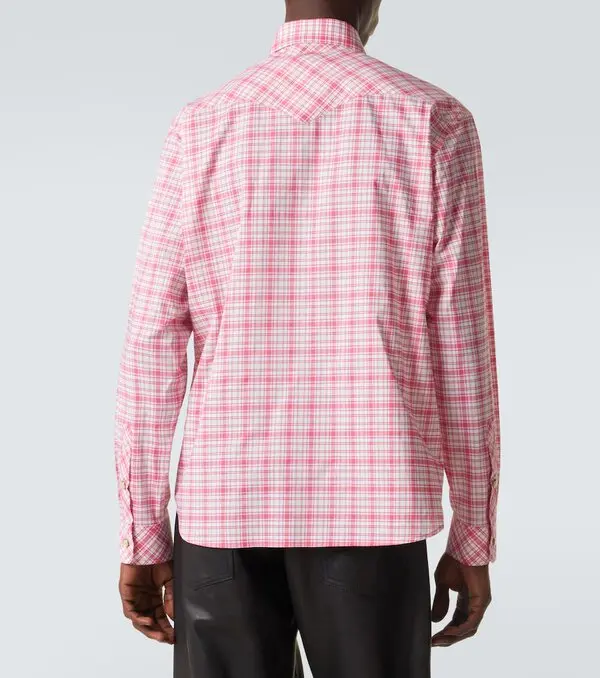 Versace Checked Cotton Poplin Shirt