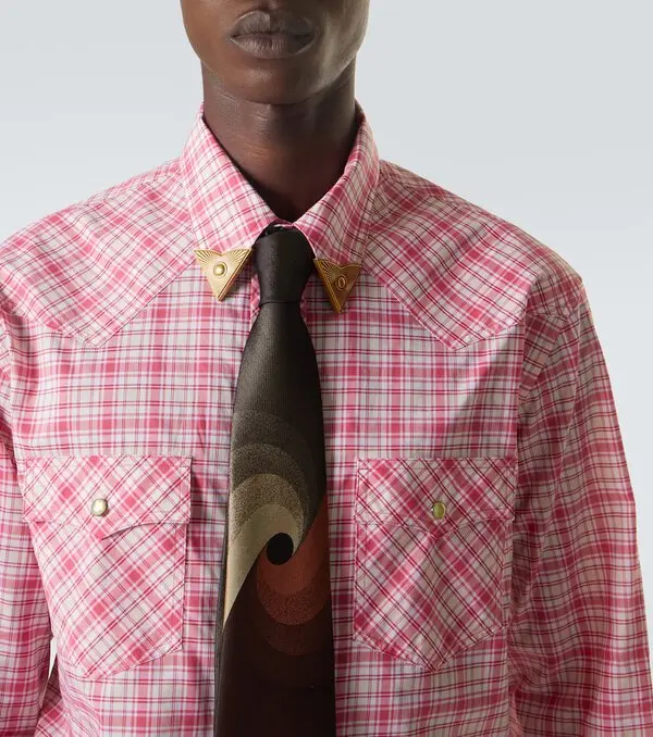 Versace Checked Cotton Poplin Shirt