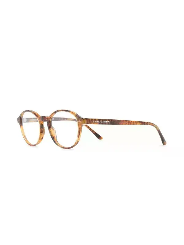 Giorgio Armani Round Frame Glasses - Brown