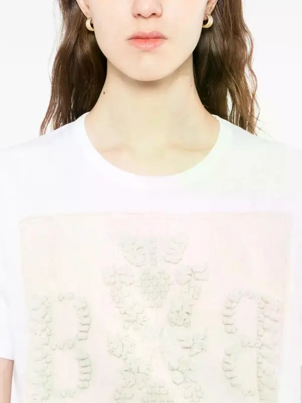 BARRIE Cashmere Logo T-shirt - White