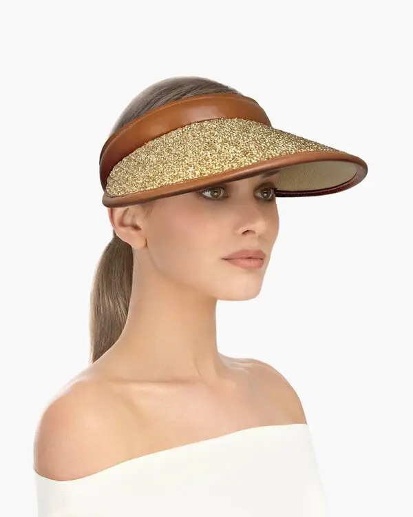 Eric Javits Derby Visor - Gold
