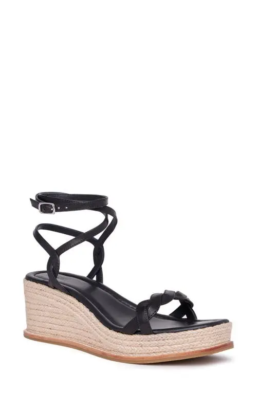 Paige Joanna Ankle Strap Platform Wedge Sandal - Black