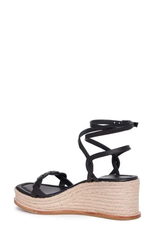 Paige Joanna Ankle Strap Platform Wedge Sandal - Black