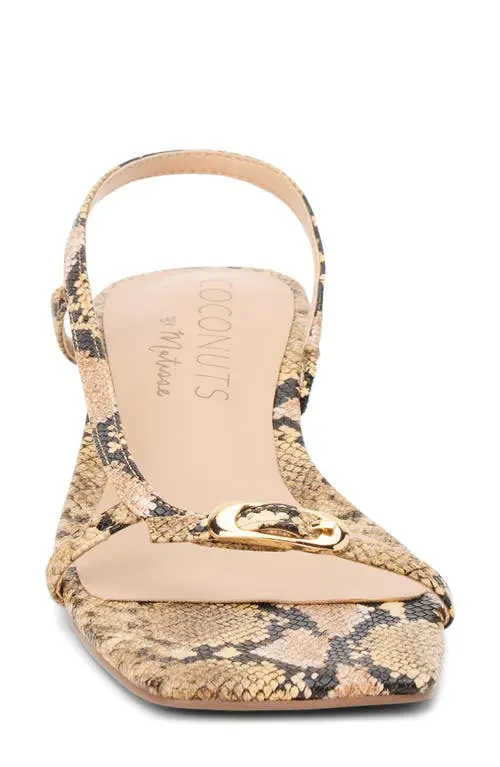 Matisse Fernando Slingback Sandal - Tan Multi Snake Embossed
