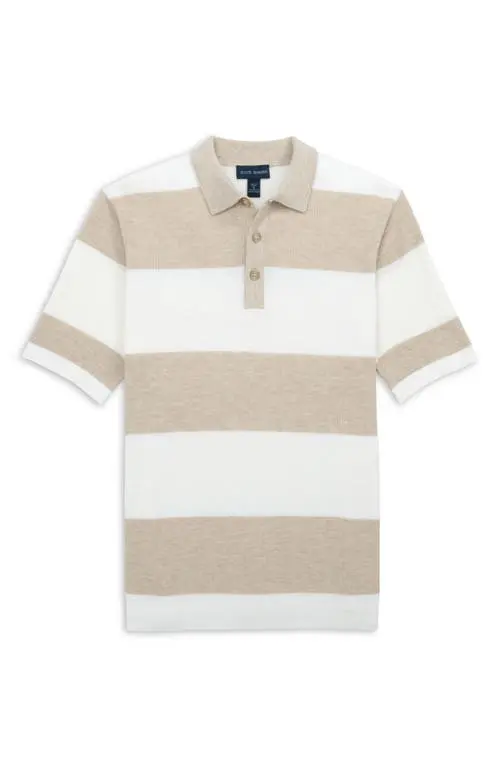 Scott Barber Stripe Rib Polo Sweater