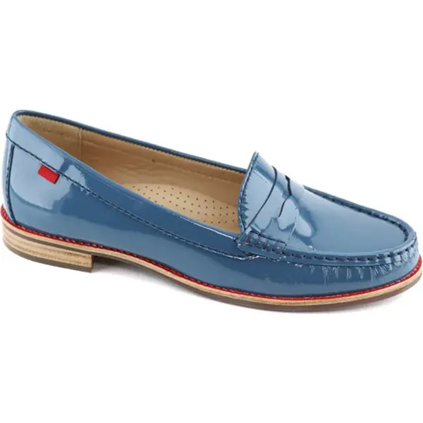 MARC JOSEPH NEW YORK East Village Patent Leather Penny Loafer - Atlantic Blue Patent