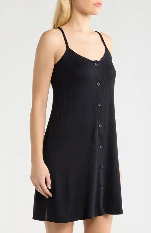 French Connection Rib Button Front Chemise - Utility Blue