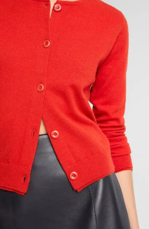 Vince Scallop Trim Button Front Cardigan - Poppy