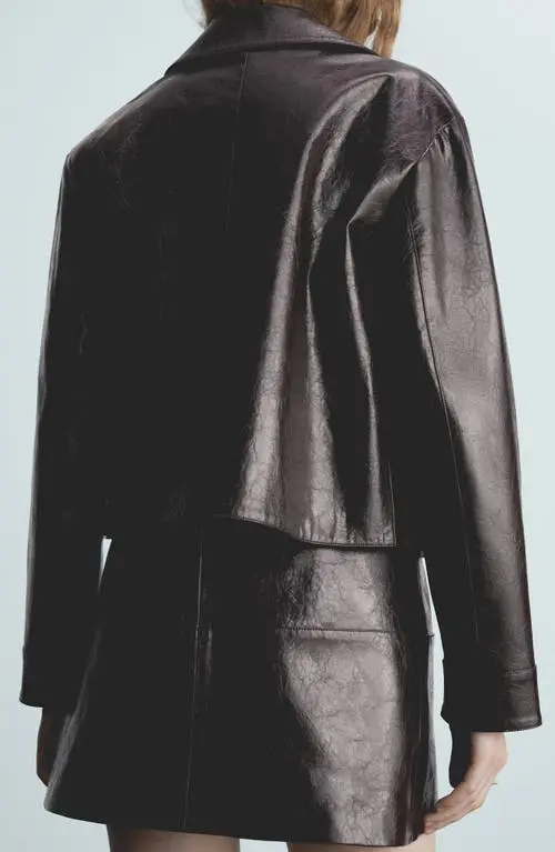 Mango Textured Faux Leather Jacket
