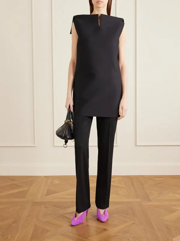 Balenciaga Bolero Embellished Leather Shoulder Bag - Black