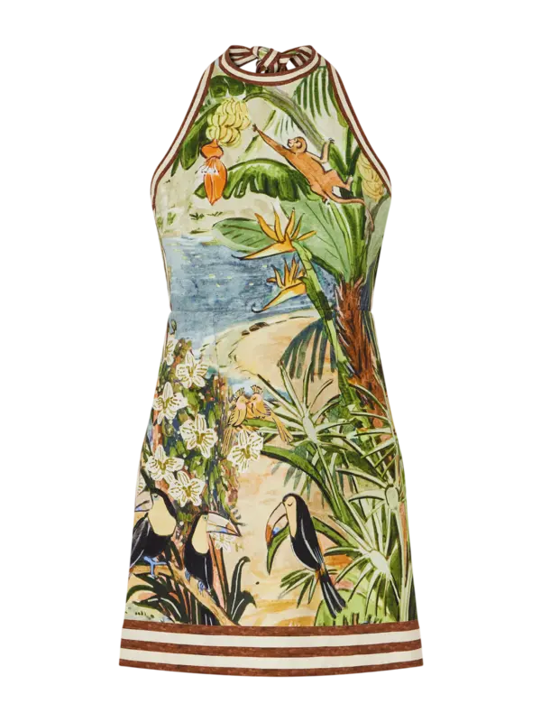 ALEMAIS Toucan Tango Halterneck Mini Dress - Multi